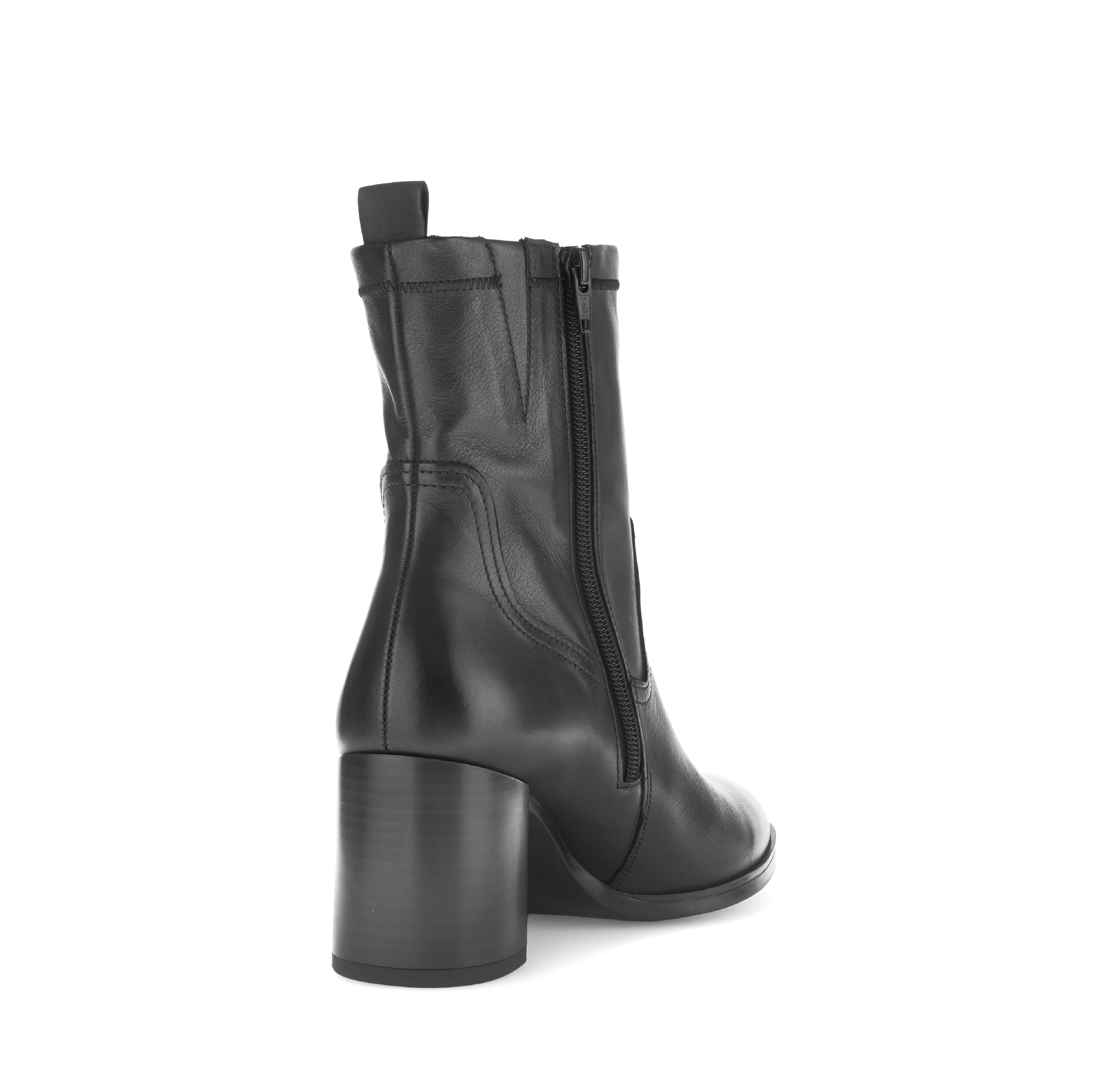 GABOR Black Leather High Block Heel Ankle Boot 95157 – Fabucci Shoes